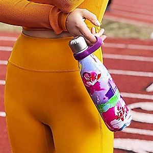 S'well Stainless Steel Water Bottle - 17 Fl Oz - Lilac Posy - Triple-Layered Vacuum-Insulated Containers Keeps Drinks Cold for 36 Hours and Hot for 18 - BPA-Free - Perfect for the Go