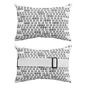 Recliner Head Pillow Ledge Loungers Chair Pillows with Insert Letter H Geometric Pixel Style Modern Lumbar Pillow with Adjustable Strap Outside Patio Decorative Garden Cushion for Bench Couch, 2 PCS