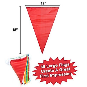 100 Foot Pennant Flag Banner | 48 Weatherproof Flags | Party Supplies for Decoration | Multicolor Pack of 1