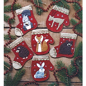 RACHEL'S OF GREENFIELD Felt Ornament KIT, Christmas Critters, Small