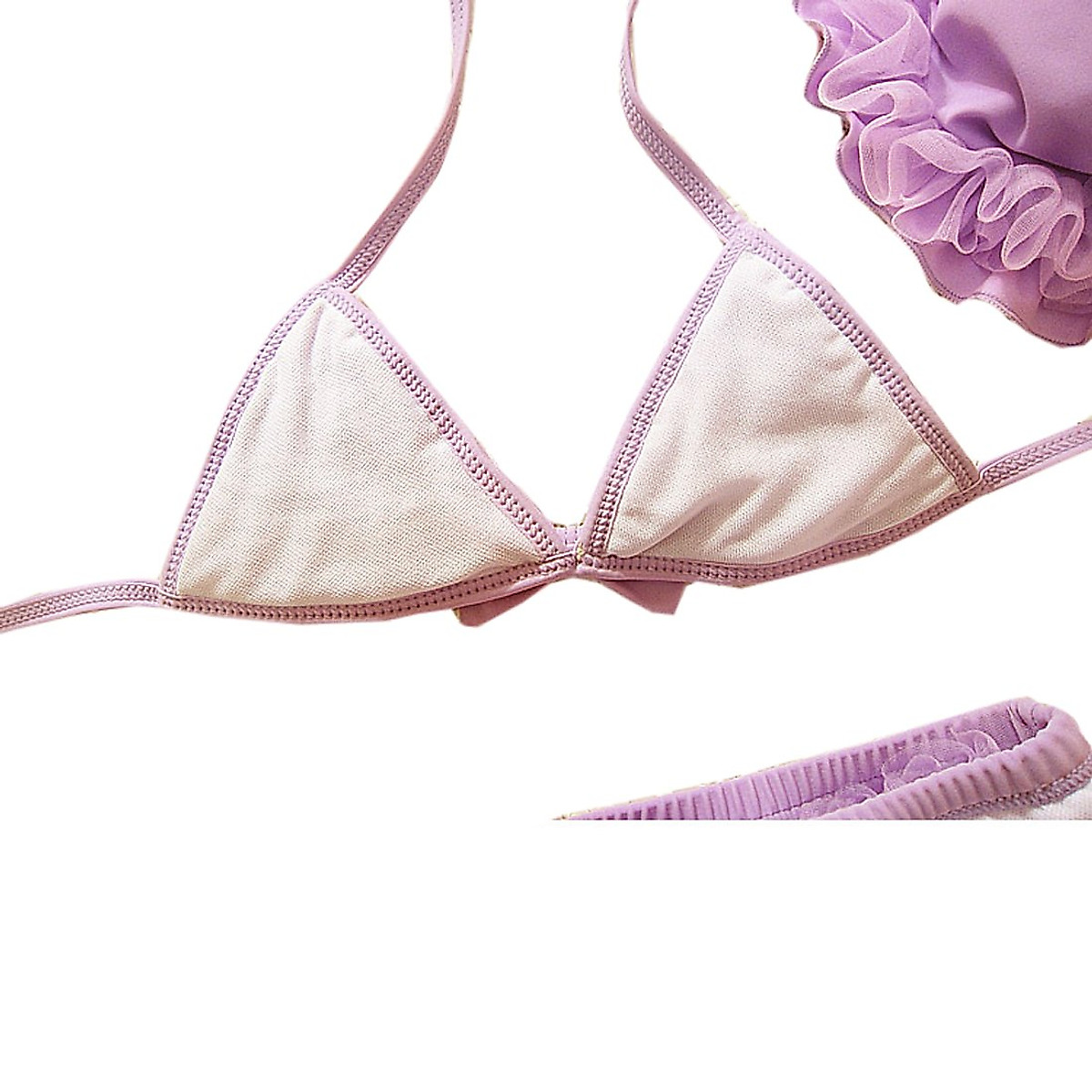 Bebone Baby Girls Lace Bowknot Strap Bikini with Hat (Yellow, 6-12M)