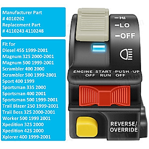 M MATI 4010262 4110243 4110248 Left Handlebar Switch Assembly for Polaris Sportsman Scrambler Magnum Trail Blazer Trail Boss Diesel Xpedition Xplorer Sport Worker