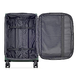 DELSEY Paris Sky Lite Softside Expandable Luggage with Spinner Wheels, Green, Checked-Medium 24 Inch