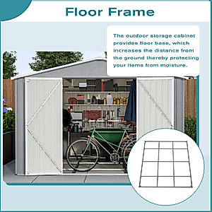 Large Outdoor Storage Shed, 10' X 12' Metal Galvanized Steel Garden Shed with 4 Vents, Utility Tool Shed Storage House for Backyard, Patio, Lawn