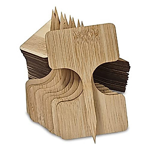 DEFUTAY 30 Pcs Bamboo Plant Labels, Plant Tags,T-Type Plant Sign, Garden Markers for Seed, Herbs, Flowers, Vegetables Potted (Bamboo)