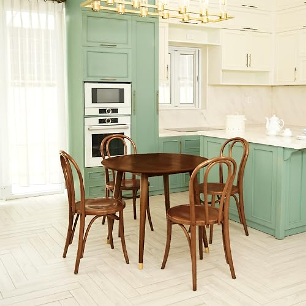 Acacia Alma Solid Wood Dining Table/Kitchen Table Round Dining Table for 4 / Dining Room Table, Patio Table, End Table, Coffee Table, Work Desk, Natural Wood Dining Table Round Kitchen Table, Walnut