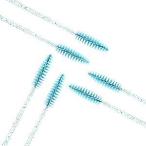 Akstore 100 Pack Disposable Eyelash Mascara Brushes Eyelash Brush Wands Applicator Makeup Kits (Colorful-Blue)