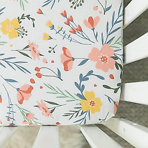 Graced Soft Luxuries 100% Cotton Fitted Crib Sheet for Standard Crib and Toddler Mattresses, for Baby Boys and Girls (Floral Burst)