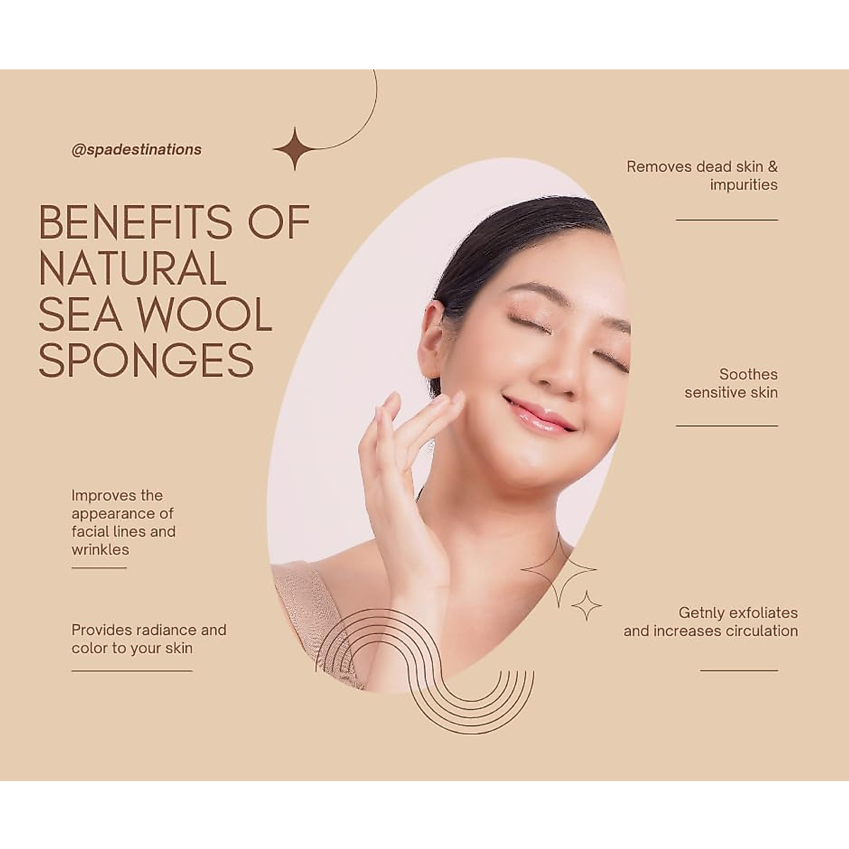 Facial Sea Wool Sponge 2-3" (3) Pack by Spa Destinations