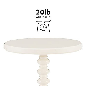 Powell White Tarkin Round Turned Spindle Pedestal Side Accent Table