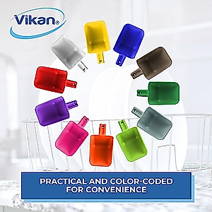 Vikan Remco 630066 Color-Coded Plastic Hand Scoop - BPA-Free Food-Safe Kitchen Utensils, Restaurant and Food Service Supplies, 16 oz, Brown