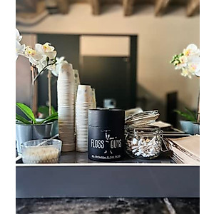 Floss Guys Premium Unflavored Compostable Floss Picks | Individually Wrapped | Biodegradable Plant-Based Flossers | Vegan | BPA Free |, Black, 100 Count (Pack of 1)