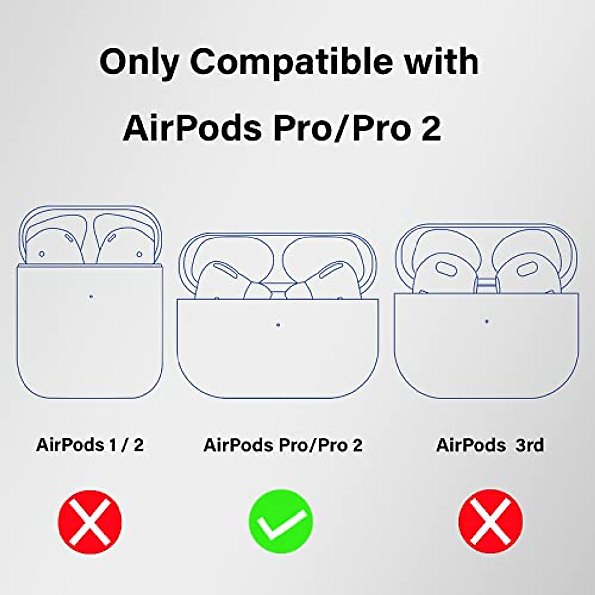 Wonhibo Cute Bear Airpods Pro 2 Case, Kawaii Silicone Cover for Apple Airpod Pro 2nd with Keychain for Women