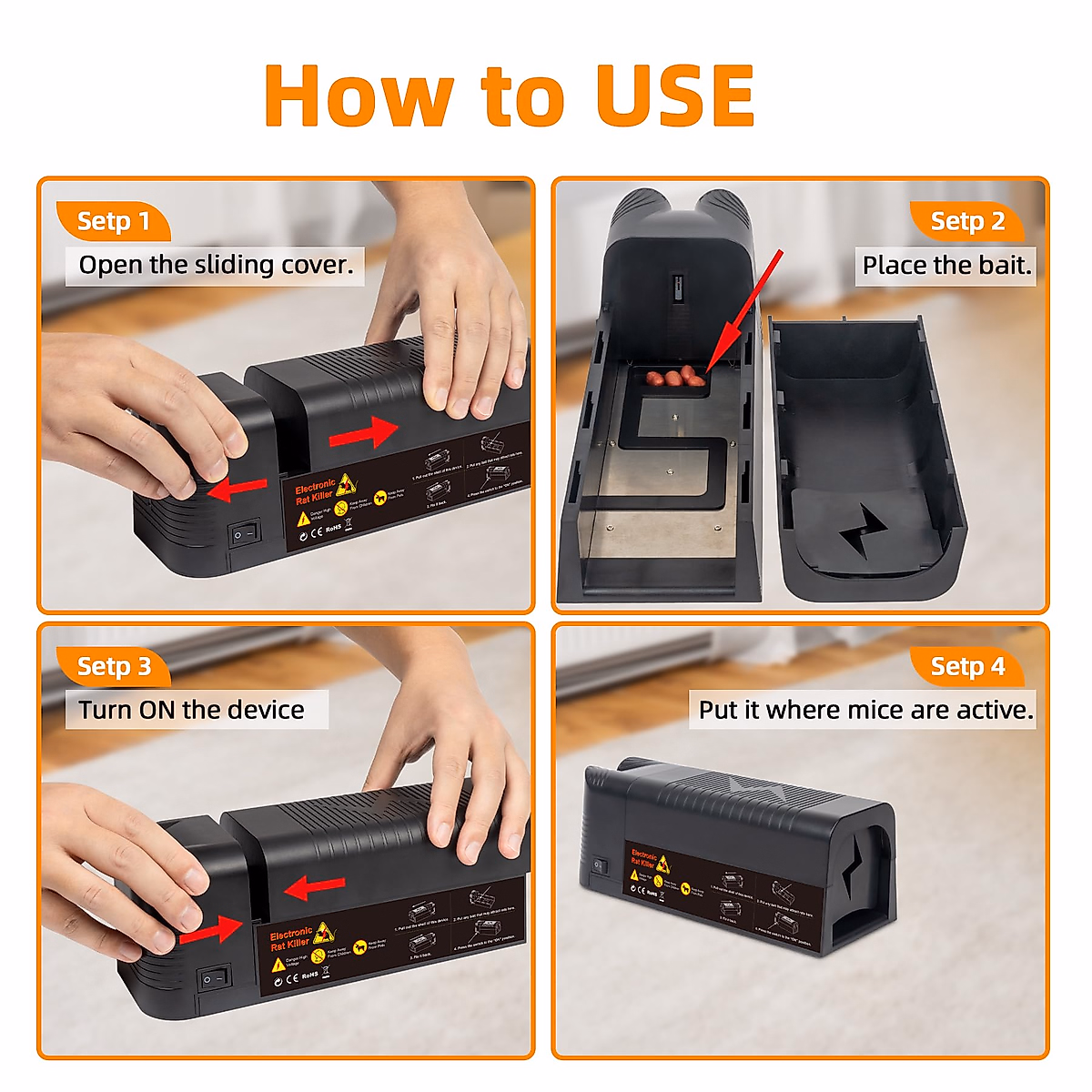 X-Pest Electric Mouse Traps Indoor, Rat Killer Electric Shock with High Voltage to Kill Mouse, Rat, and Other Rodents in Living Room, Kitchen, Garage, Attic, and Apartment, No Poisons and Safe