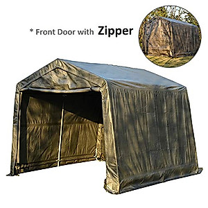 Bestmart INC Heavy Duty Protable Garage shed Shelter Canopy Carport Deep Gray,10x10x8ft