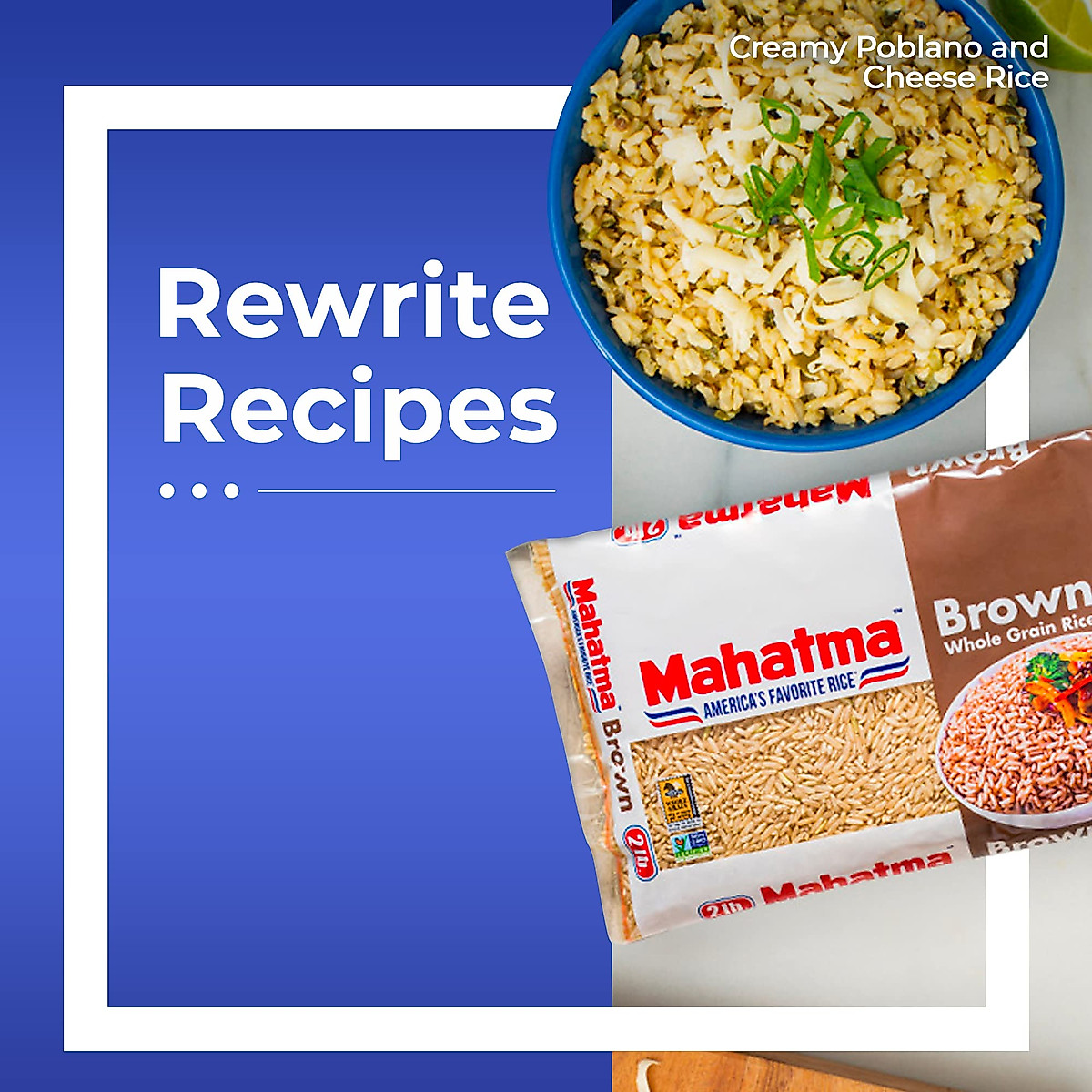 Mahatma Whole-Grain Brown Rice, 32-Ounce Bag of Rice, Stovetop or Microwave Rice