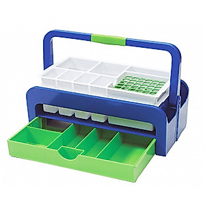 Heathrow Scientific Phlebotomy Tray Tote with Drawer and Folding Handle, Lightweight, Disposable Inserts Included