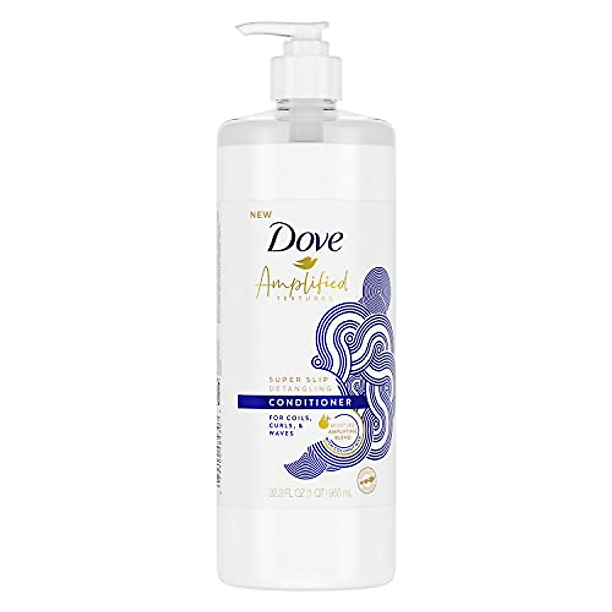 Dove Amplified Textures Deep Moisture Detangling Conditioner for Coils, Curls, and Waves Coconut Milk Hair Moisture Amplifying Hair Care Blend 32.3 oz