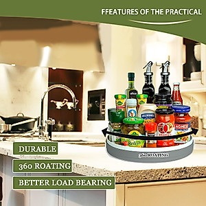 Fabutendus Large Lazy Susan for countertop, 12'' White Refrigerator Lazy Susan Organizer, Turntable Organizer with Non-Slip Pad, Sturdy Lazy Susan for Dining Table