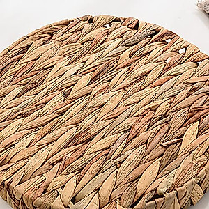 Cedilis 3 Pack Fruit Tray Weaving by Grass, Woven Serving Tray, Round Serving Basket, Decorative Tray Storage Bins for Serving Bread, Fruit, Vegetables, Snack, Tea, Parties Kitchen Organizer