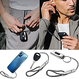 JPLFYRE Lanyard for AirPods Pro 2nd Generation, Wireless Bluetooth Earbuds Protective Case Soft Silicone Anti-Lost Compatible with (Grey) White