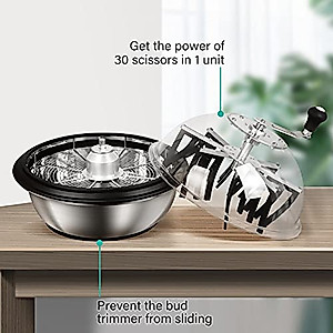 iPower 16-Inch Bud Leaf Bowl Trimmer Twisted Sharp Stainless Steel Blades for Hydroponics with Upgraded Gears, Orange Pruner, 6.5” Gardening Hand Scissors