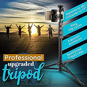 ﻿﻿GearLight Ring Light - 10" Selfie Tripod Stand with LED Lights, Dual Phone Holders, Adjustable Height and Lighting for Recording, Makeup & Photography - Cute ﻿Room Decor Stuff & Gifts For Teen Girls