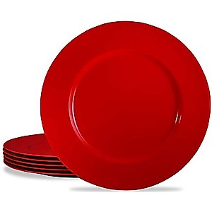 Calypso Basics by Reston Lloyd Melamine Dinner Plate, Set of 6, Red