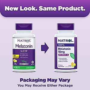 Natrol Fast Dissolve Melatonin 10 mg, Dietary Supplement for Restful Sleep, Fast-Dissolve Tablets for Adults, 60 Citrus-Flavored Melatonin Tablets, 60 Day Supply