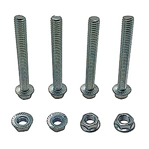 3/8 Flanged Hex Head Bolts, 3/8 Flanged Nuts, Flanged Hex Head Screws, Grade 5, Fully Threaded, 4 Pack (3/8"-16 x 3")
