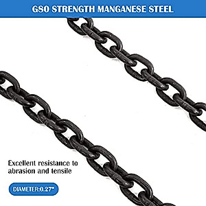 POWLAB Upgraded Chain Drum Lifter Load Capacity 1 Ton with Carbon Steel Lifting Chain and Widen Hook for Crane/Forklift Hoist Crane Metal/Plastic Barrel Lifting 55 Gallon Drums Double Lifting Chains