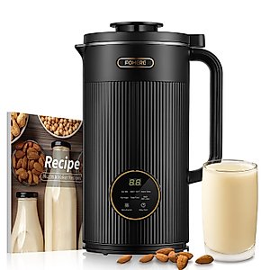 FOHERE 35oz 6 In 1 Nut Milk Maker, 1000ml 800W Automatic Cow Milk Maker Machines Plant-Based Milk, Soy, Oat, Juice, Baby Food, With 12H Timer/Self-Clean/Keep Warm/Boil