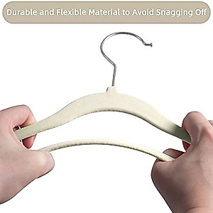 GoodtoU Kids Velvet Hangers,30 Pack Baby Hangers for Closet Non Slip Velvet Clothes Hangers Coat Hangers for Toddler Children Infant Hanger (Ivory 30Pack)