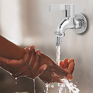 Water Faucet Copper Bathroom Water Faucet Silver Kitchen Sink Faucet Bath Faucet Metal Handle Single Cold Tap G1/2,Shower