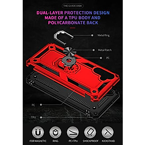 SunRemex Samsung Galaxy A13 5G Case with Tempered Glass Screen Protector，Galaxy A13 5G Case Kickstand [Military Grade] 16ft.Drop Tested Protective Cover for Samsung Galaxy A13 5G. (A13, Red)