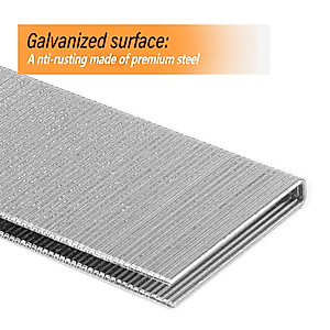 SITLDY 2800-Count 18 Gauge 1/4" Narrow Crown Staples 1/2"-1200, 3/4"-800, 1"-800, Heavy Duty Galvanized, Assorted Size Project Pack, for Pneumatic, Electric Stapler (Silver)