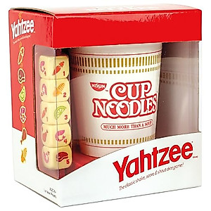 USAOPOLY YAHTZEE Cup Noodles | Collectible Yahtzee Game Made to Look Like Iconic Ramen Meal with Custom Dice | Travel Yahtzee Game & Dice Game
