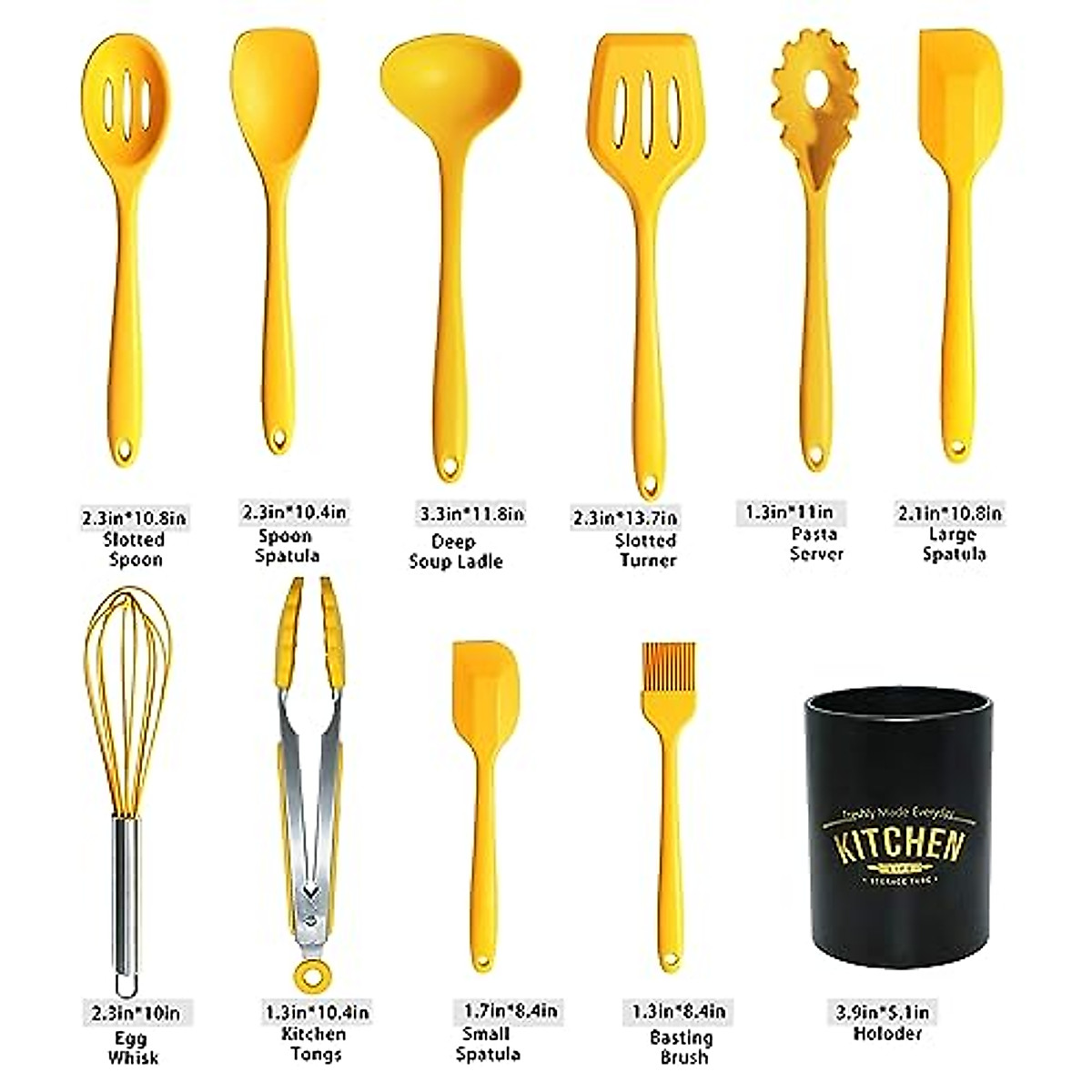 Kitchen Utensil Set 11-piece Non-stick Silicone Cookware, Suitable for Cooking, Cooking, Western Cooking