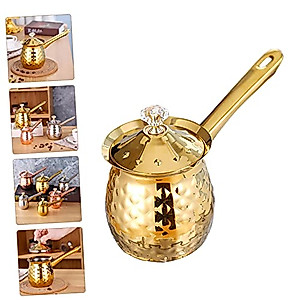 Abaodam 3pcs Stainless Steel Cup Soup Pot Frother Cup Stovetop Milk Steamer Metal Beverage Pot Small Stainless Steel Pot Stovetop Coffee Pot Non-Stick Milk Pot Multifunction Breast Milk