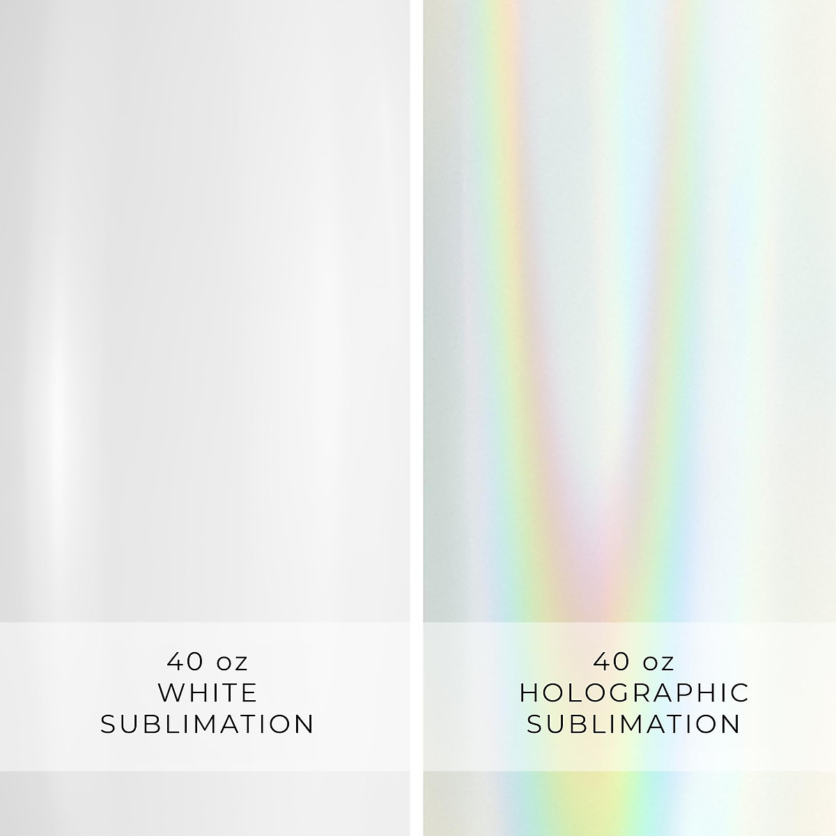 Hogg 40oz Sublimation Tumbler Holographic Traveler - Ombre Pink Shimmer, Blank Sublimation Tumblers with Handle, Bulk Tumblers with Lids, Straws, Removable Handle, 40 oz Sublimation Tumbler