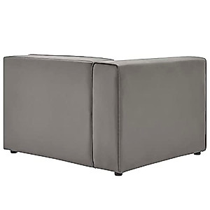 Modway Mingle Vegan Leather 7-Piece Sectional Sofa, Gray