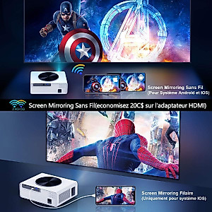 5G WiFi Projector, WiMiUS 4K Video Projector Native 1920x1080 LED Projector