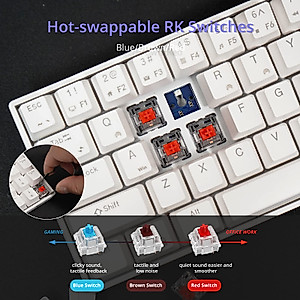 RK ROYAL KLUDGE RK71 Wireless/Wired Mechanical Keyboard and 7200 DPI Gaming Mouse, 71 Keys RGB Red Switch Hot Swappable Compact Gaming Keyboard for Win/Mac