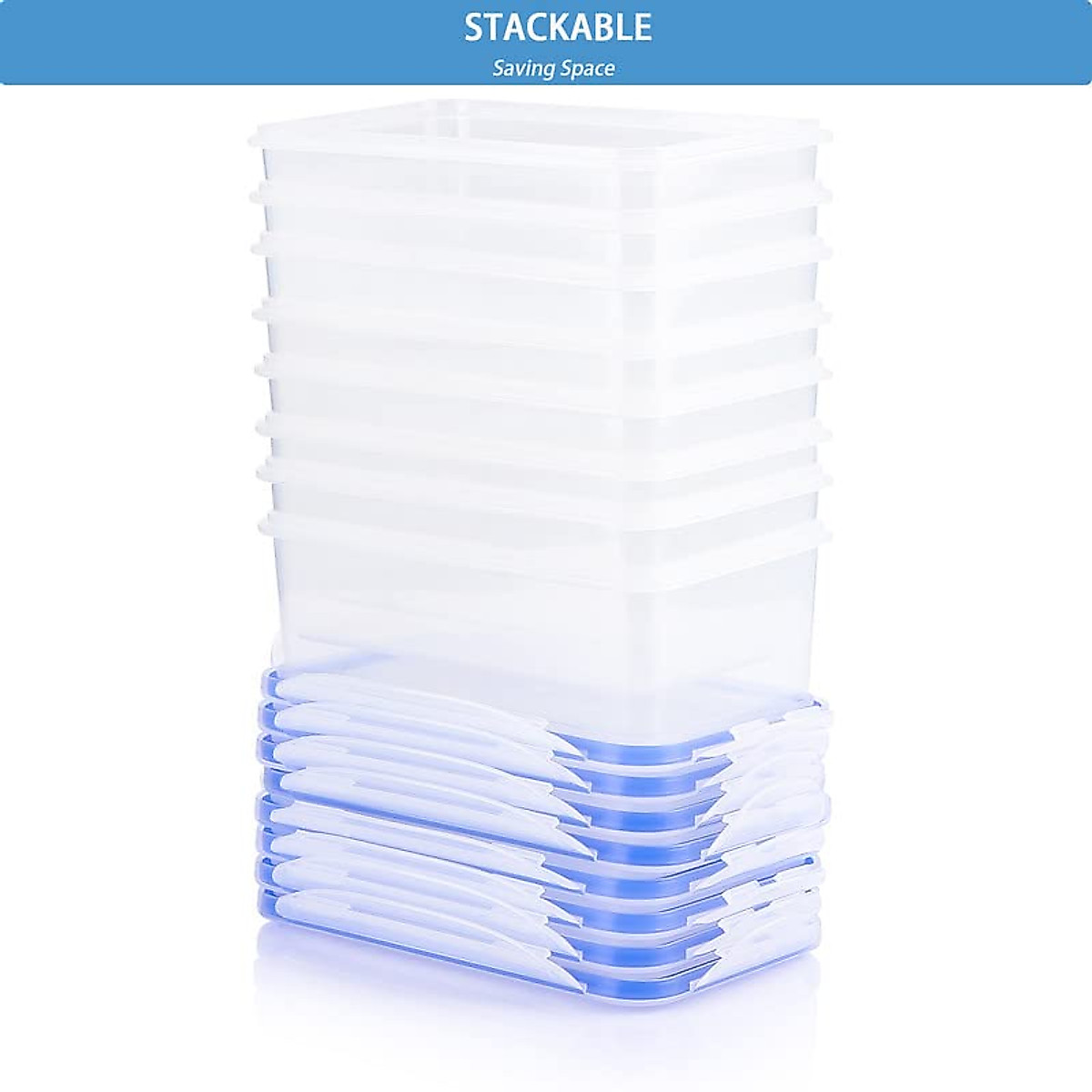 Tauno Plastic Food Storage Containers with Airtight Lids, 3.3 Cup Food Prep Containers for Kitchen and Pantry Organization, Reusable and BPA Free Lunch Boxes, Microwave/Dishwasher/Freezer Safe, 20 Pack