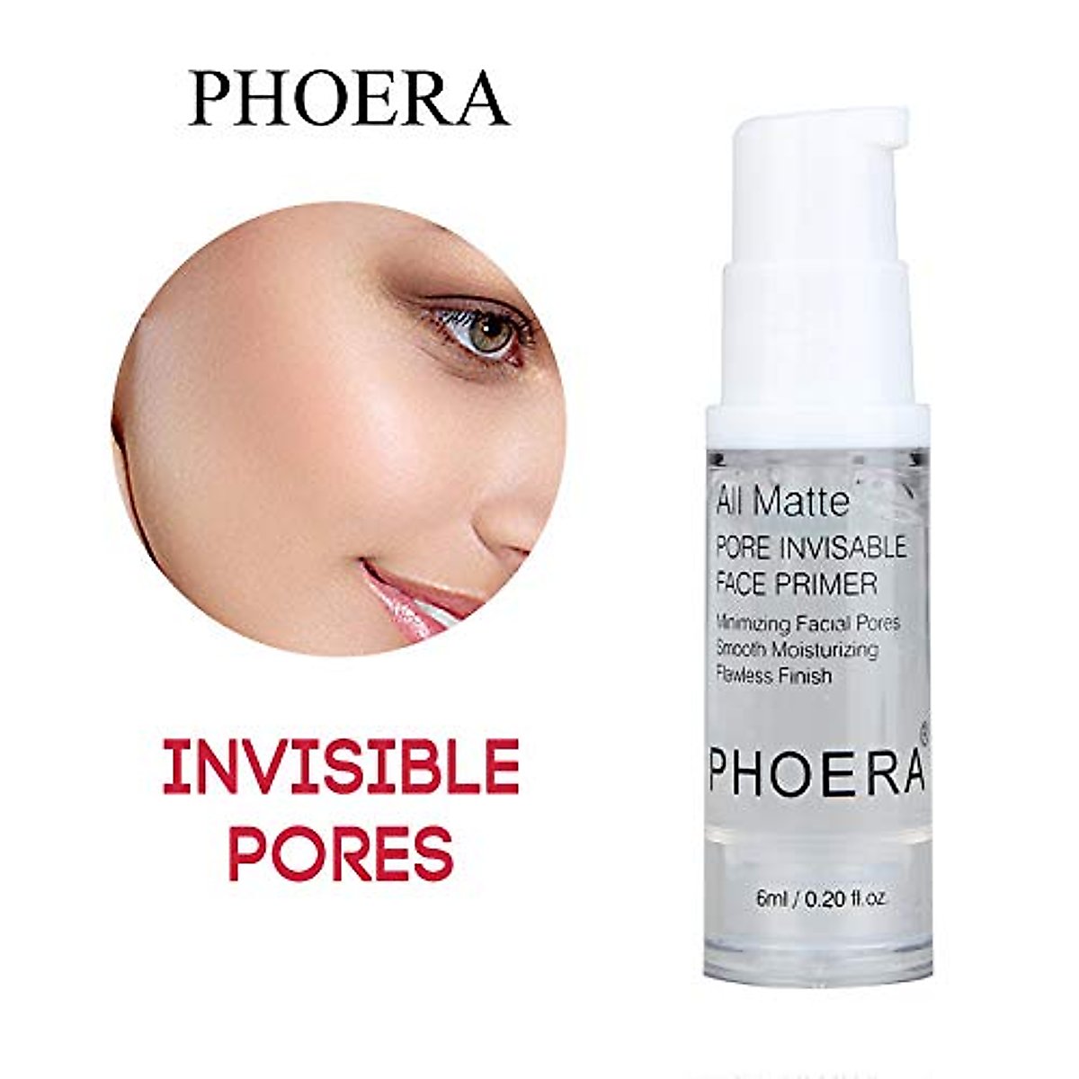2 Pack PHOERA Face Primer,Magical Perfecting Base Face Mattifying Primer Anti-Aging WrinklesShrink Pore Remove Fine Lines Exfoliating Anti-Oxidation.(6Ml)