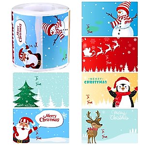 500 Pieces Christmas Gift Tags Self Adhesive Christmas Name Tag Stickers Holiday Decorative Presents Tag Christmas Stickers for Presents