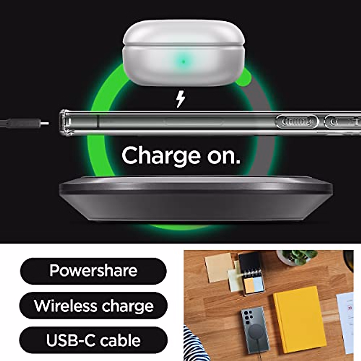 Spigen Ultra Hybrid OneTap Metal Ring MagFit Compatible with MagSafe Designed for Galaxy S23 Ultra Case (2023) - Black