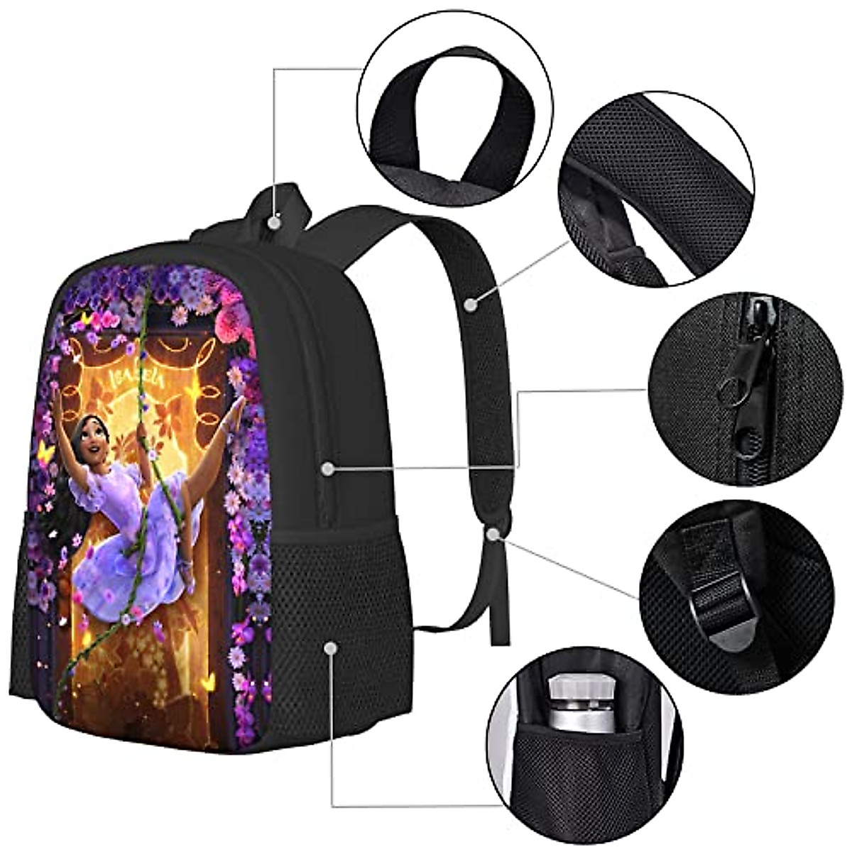 MeiPing Cartoon Backpack High Capacity Multifunction Anime Casual Backpack Lightweight Travel Backpack 17 Inch, One Size