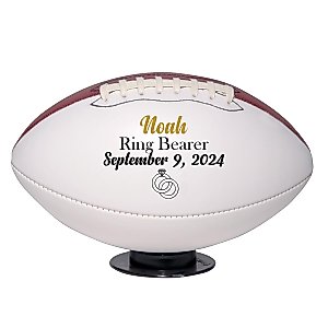 Ballstars Personalized Custom Mini Ring Bearer 6 Inch Football Without Base | Official Size 1 | Customized Football for Ring Bearer, Bridal Party, Wedding