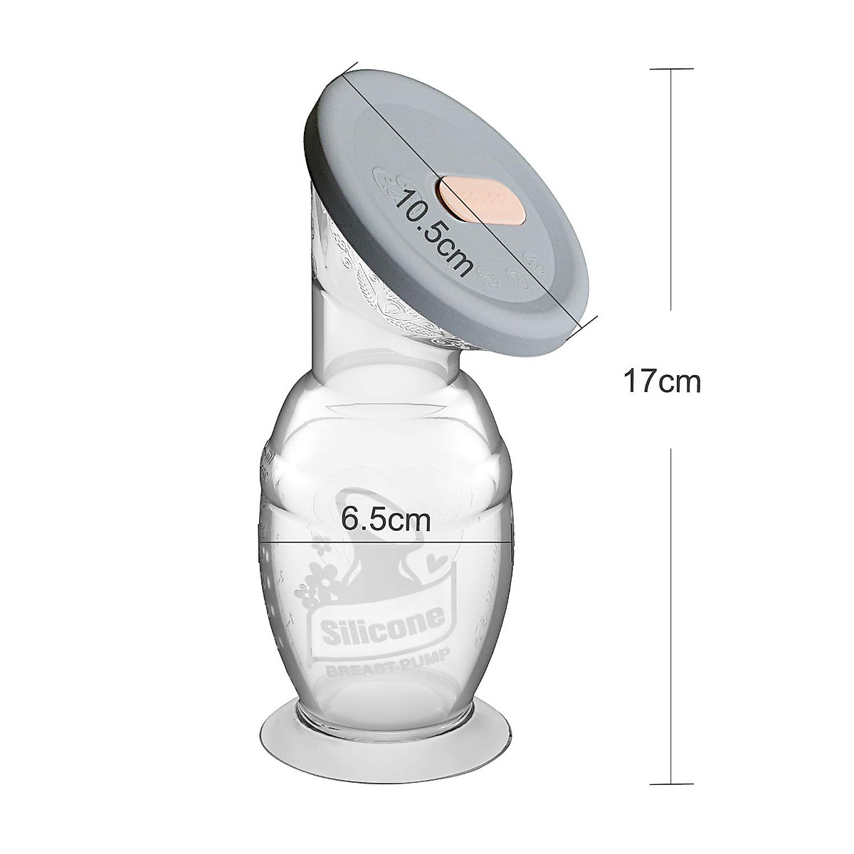 haakaa Manual Breast Pump with Suction Base and Upgrade Silicone Lid(5oz/150ml)